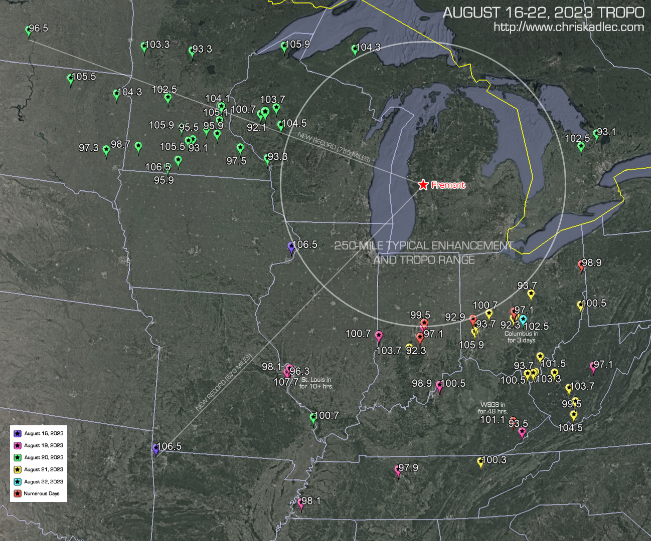 August 16-22 Tropo Summary - Michigan Radio & TV Buzzboard